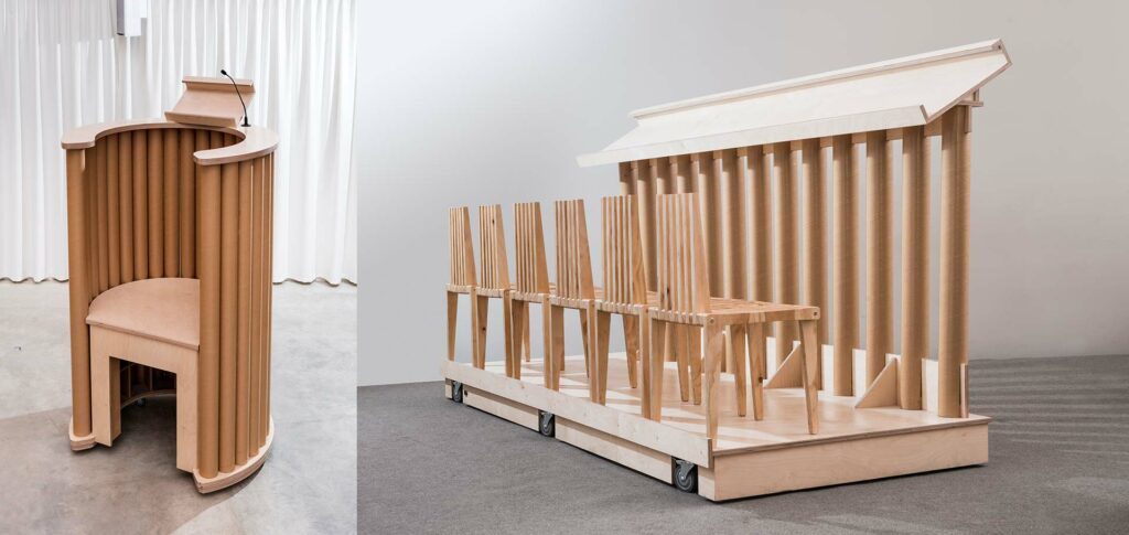 Cardboard Cathedral Furniture - Shigeru Ban