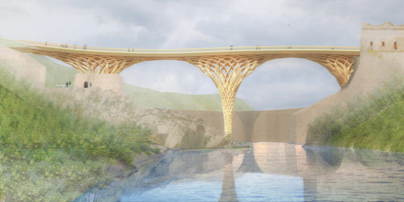 Bamboo bridge at the great wall - Shigeru Ban